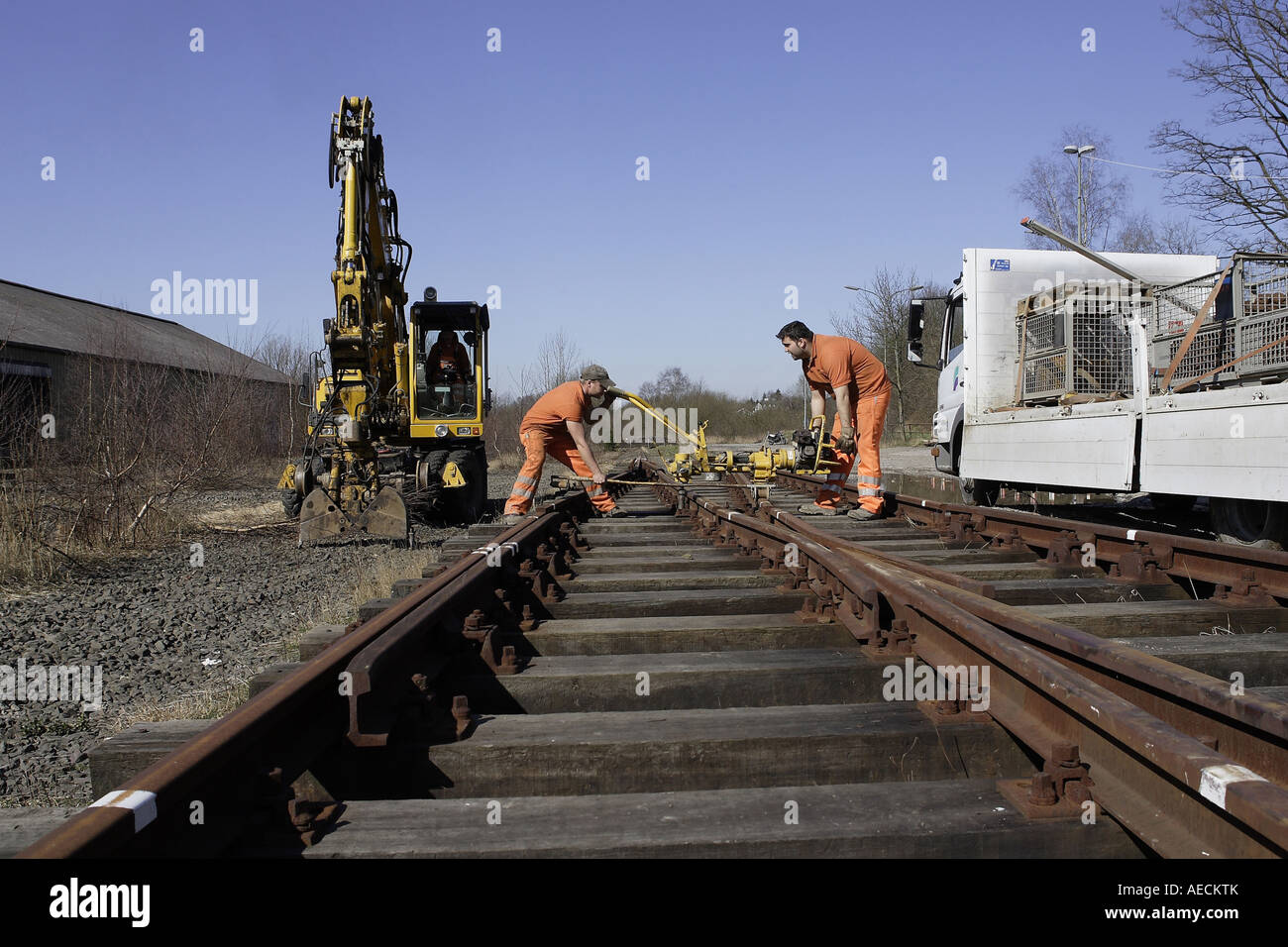 Removal of railway rails, Germany Stock Photo - Alamy