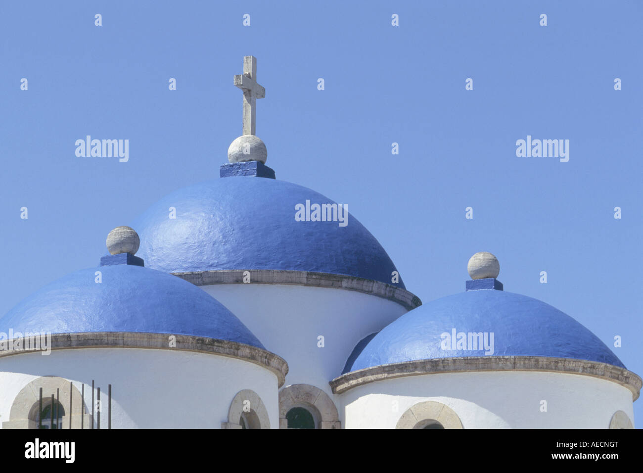 Greece church, blue cupola, Greece, Creta Stock Photo - Alamy