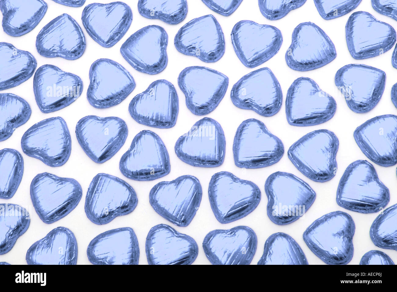 many blue chocolate hearts Stock Photo - Alamy