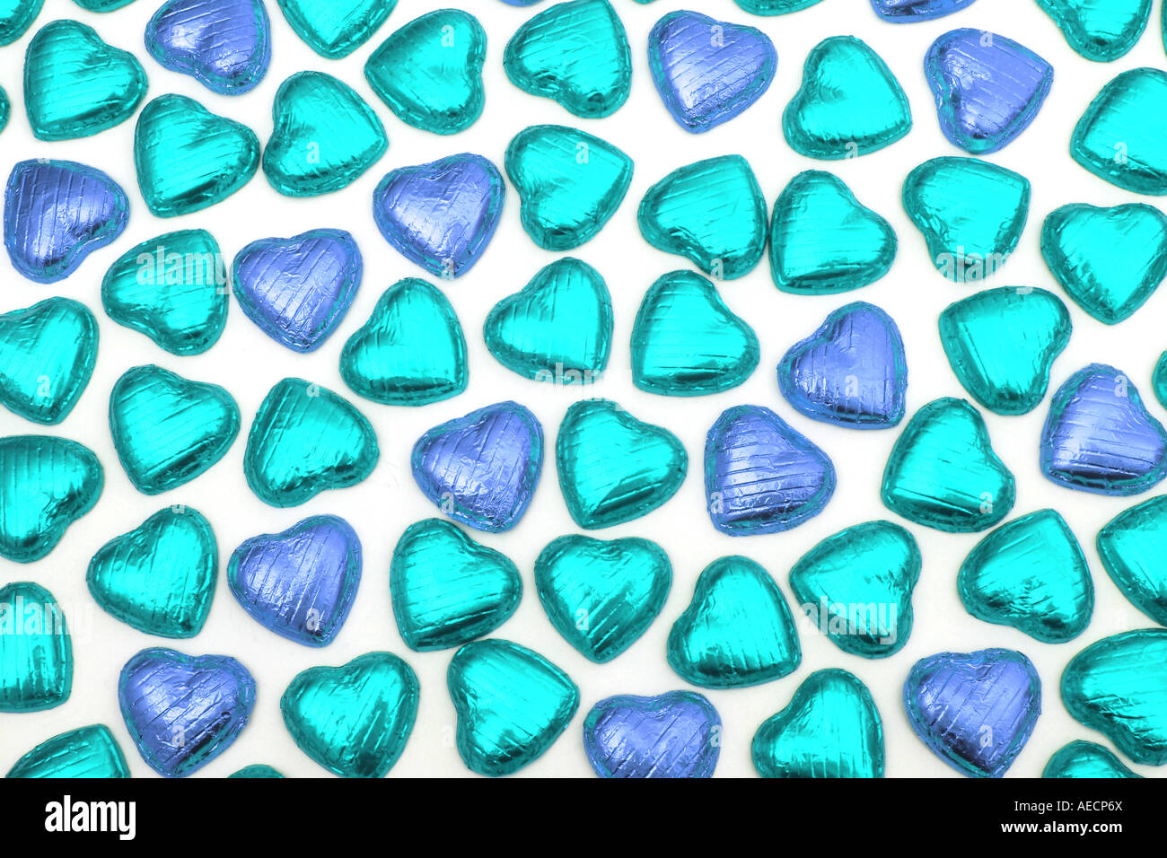 blue and turquoise chocolate hearts Stock Photo - Alamy