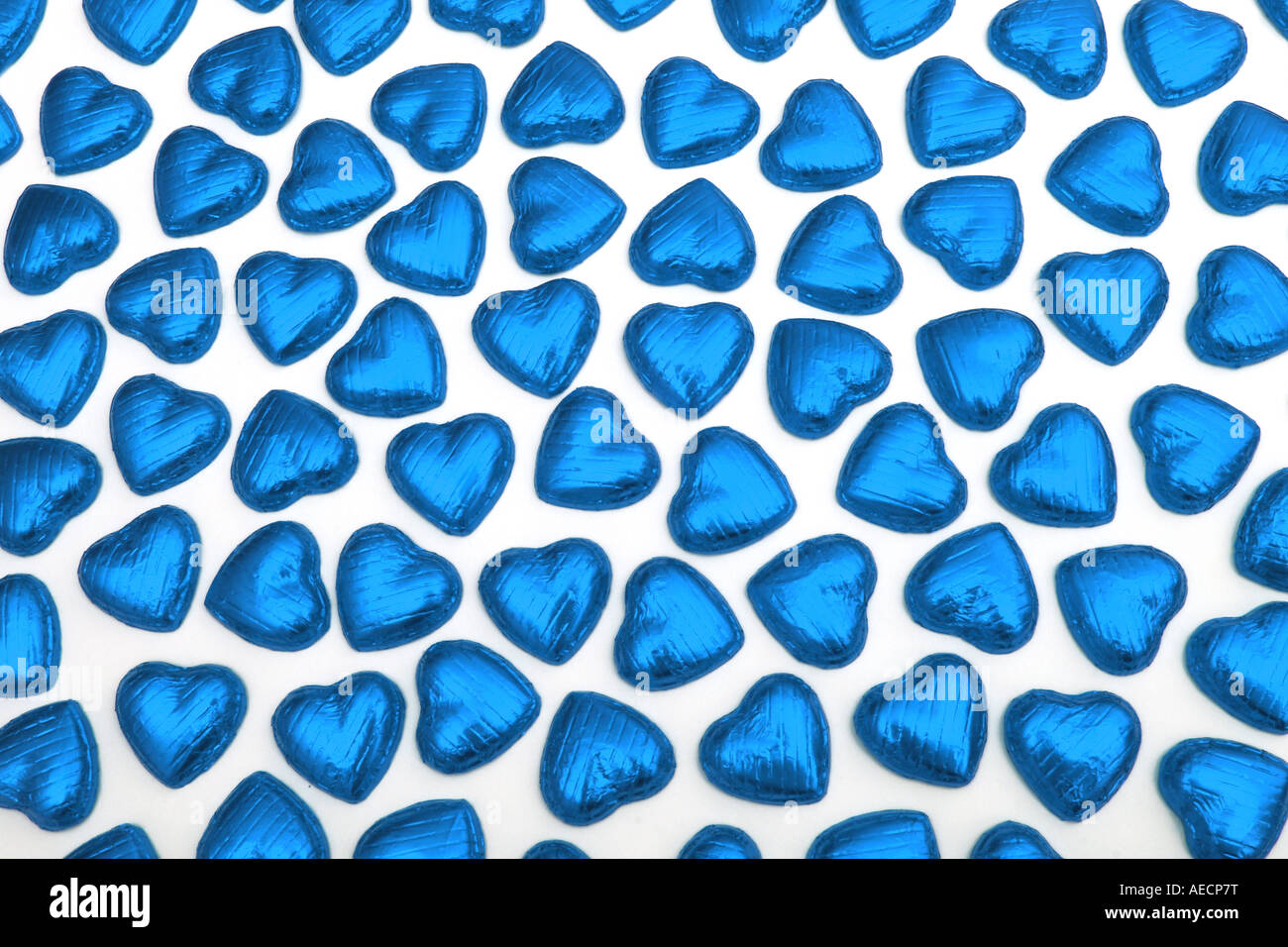many blue chocolate hearts Stock Photo - Alamy