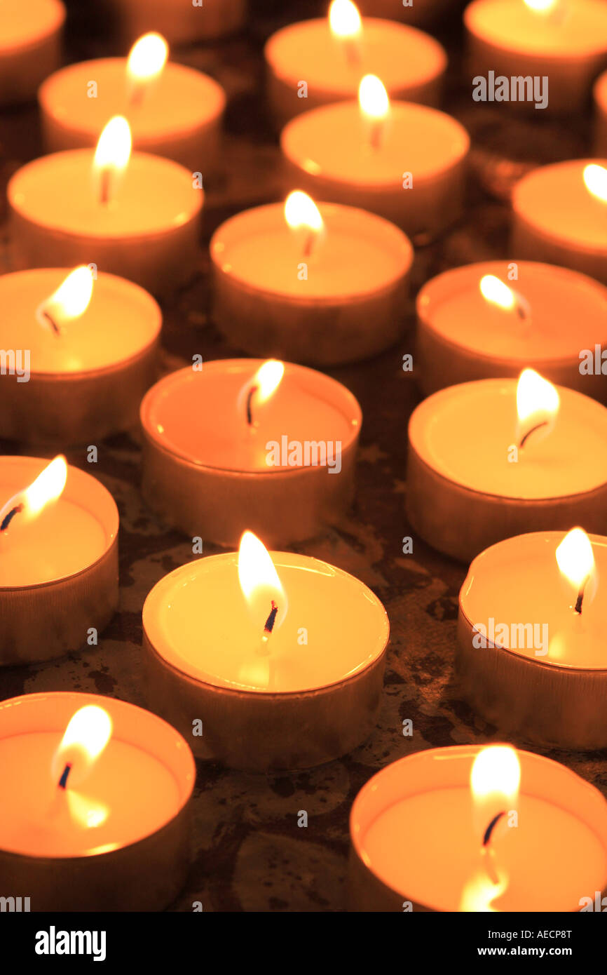 burning tea candle Stock Photo - Alamy