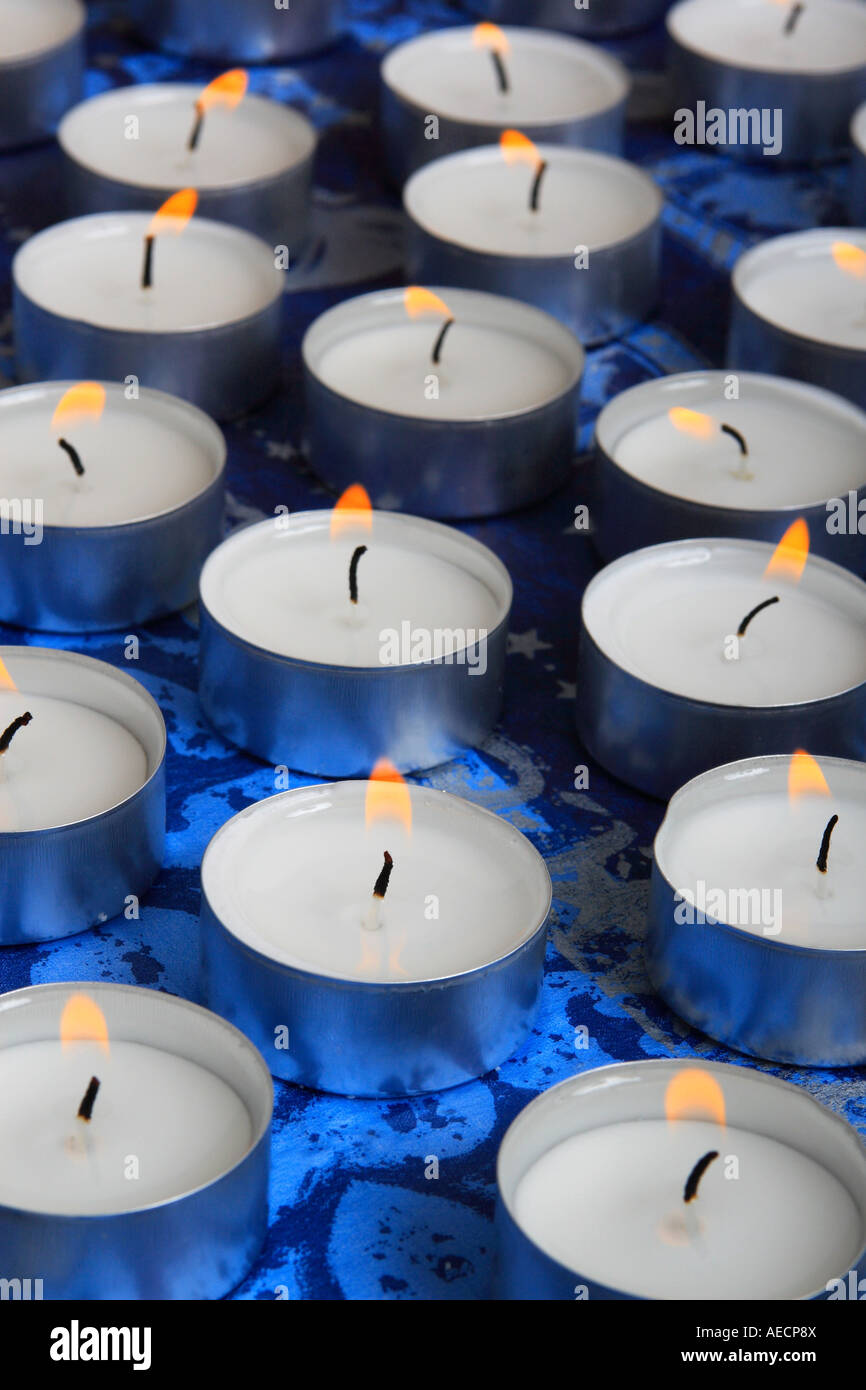 burning tea candle Stock Photo - Alamy