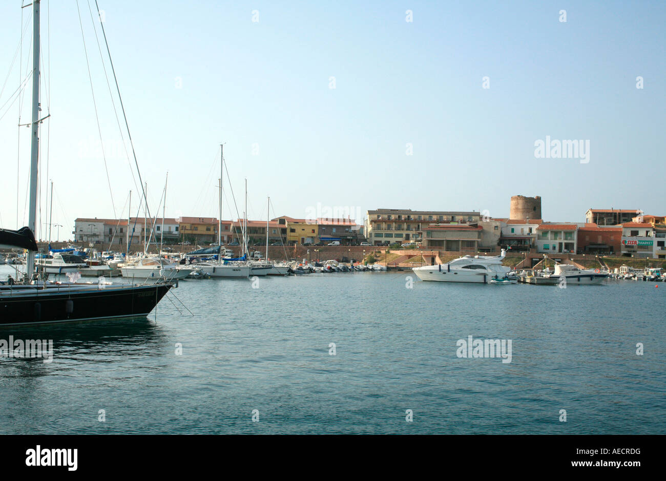 Town harbour at Isola Rossa, Sardinia, Italy Stock Photo - Alamy