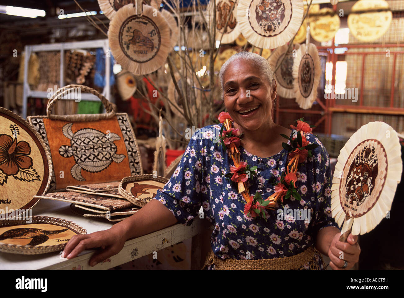 Tonga, Craft Market & Local Woman Stock Photo - Alamy