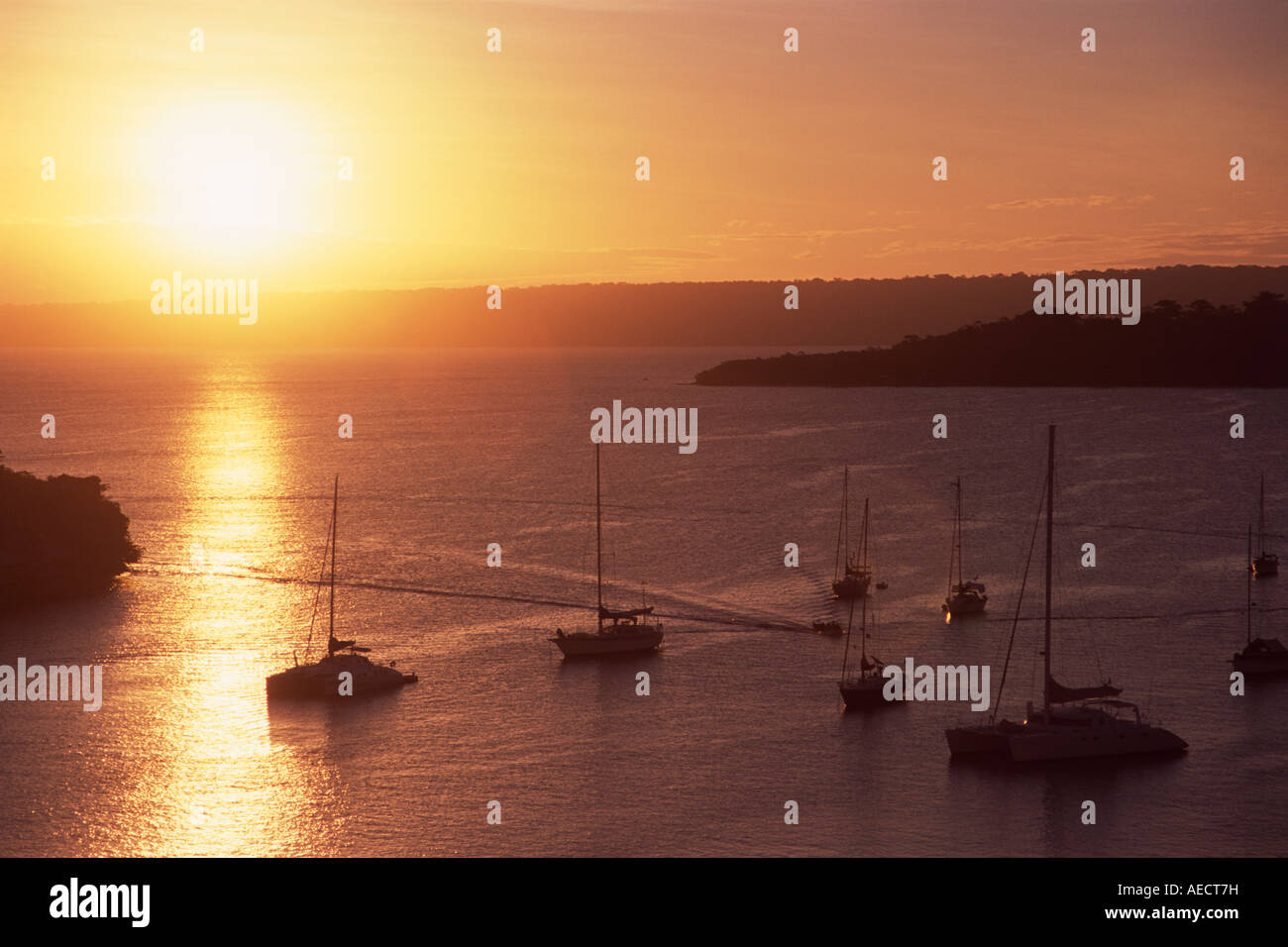 Efate Island, Port Vila Harbour At Sunset Stock Photo - Alamy