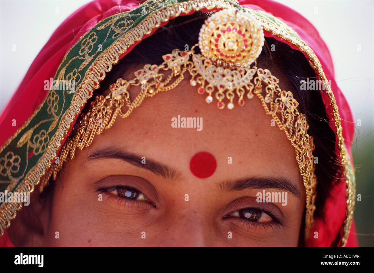 Jaipur, Woman in Rajasthani Headdress Stock Photo - Alamy