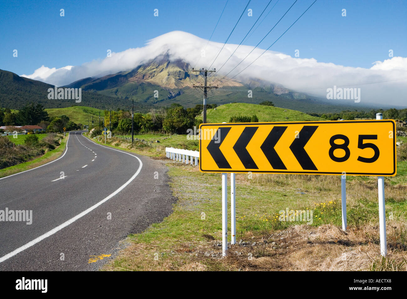 Corner Sign Road and Mt Taranaki Egmont Taranaki North Island New ...