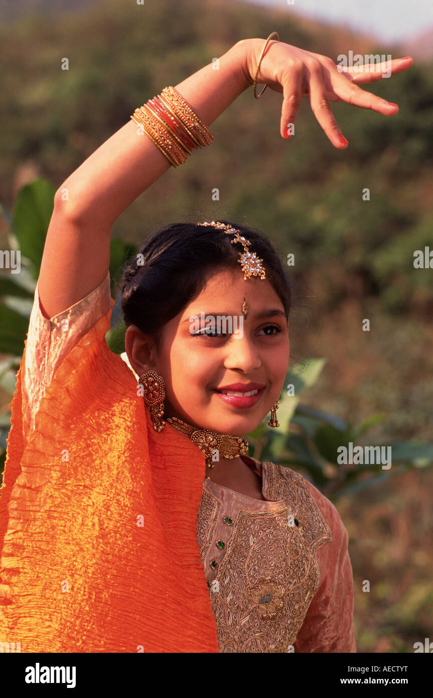 Hindu Girl Dancing, Day Stock Photo - Alamy