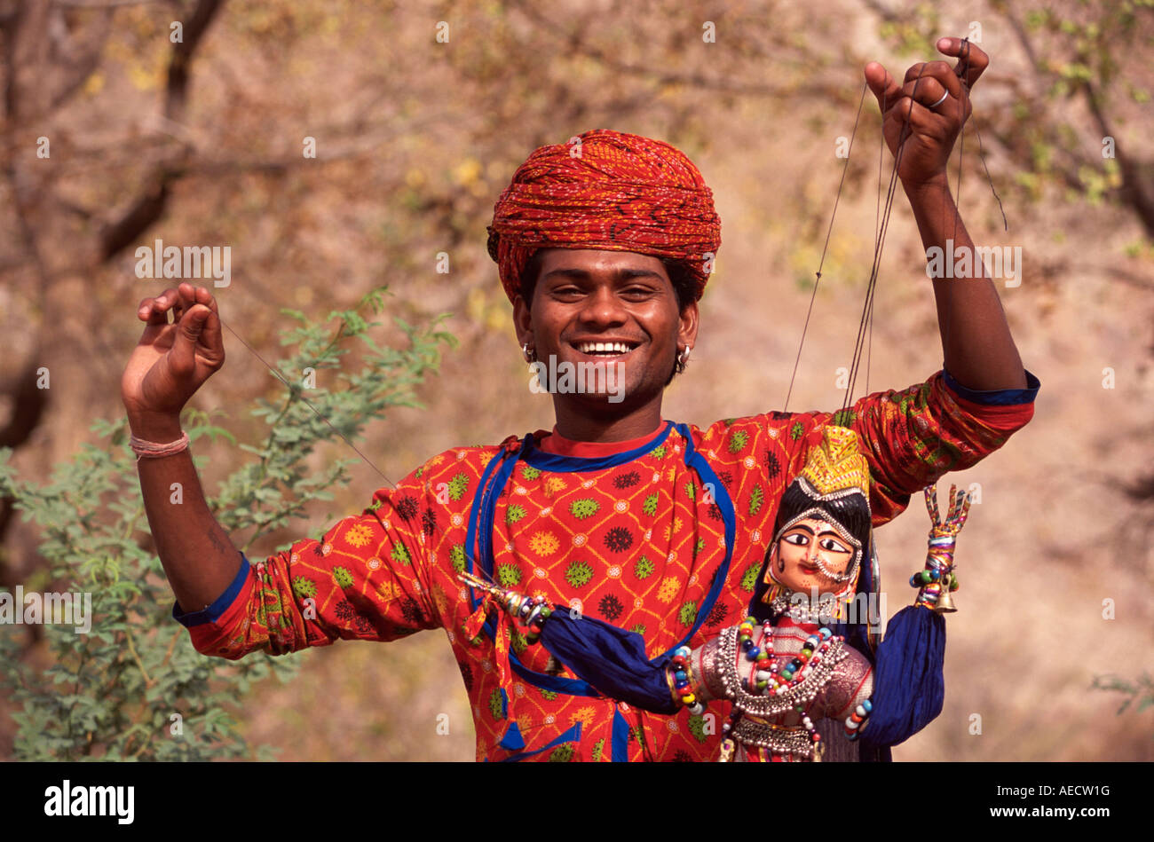 Jaipur, Man & Puppet, Day Stock Photo - Alamy