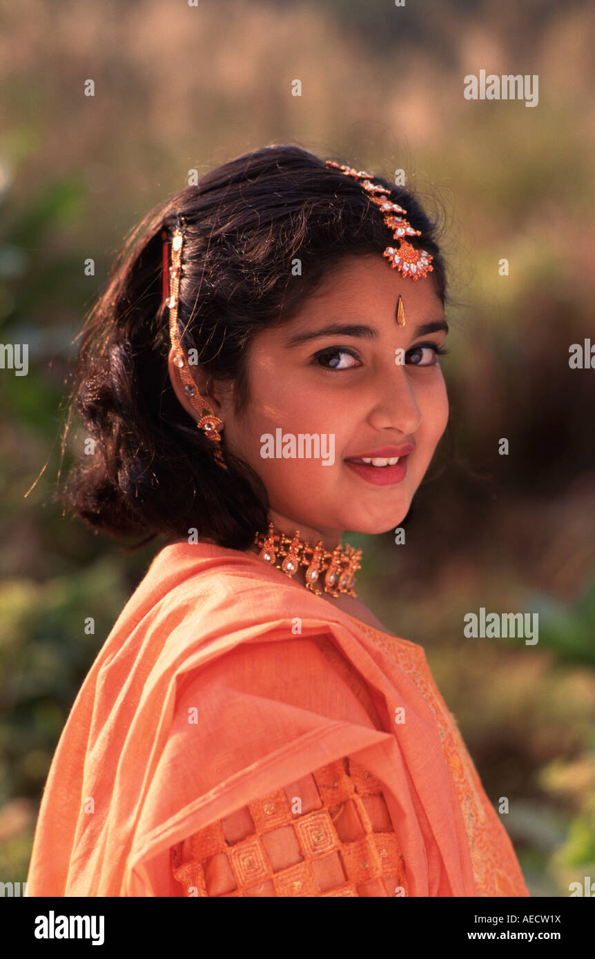 Agra, Young Hindu Girl, Day Stock Photo - Alamy