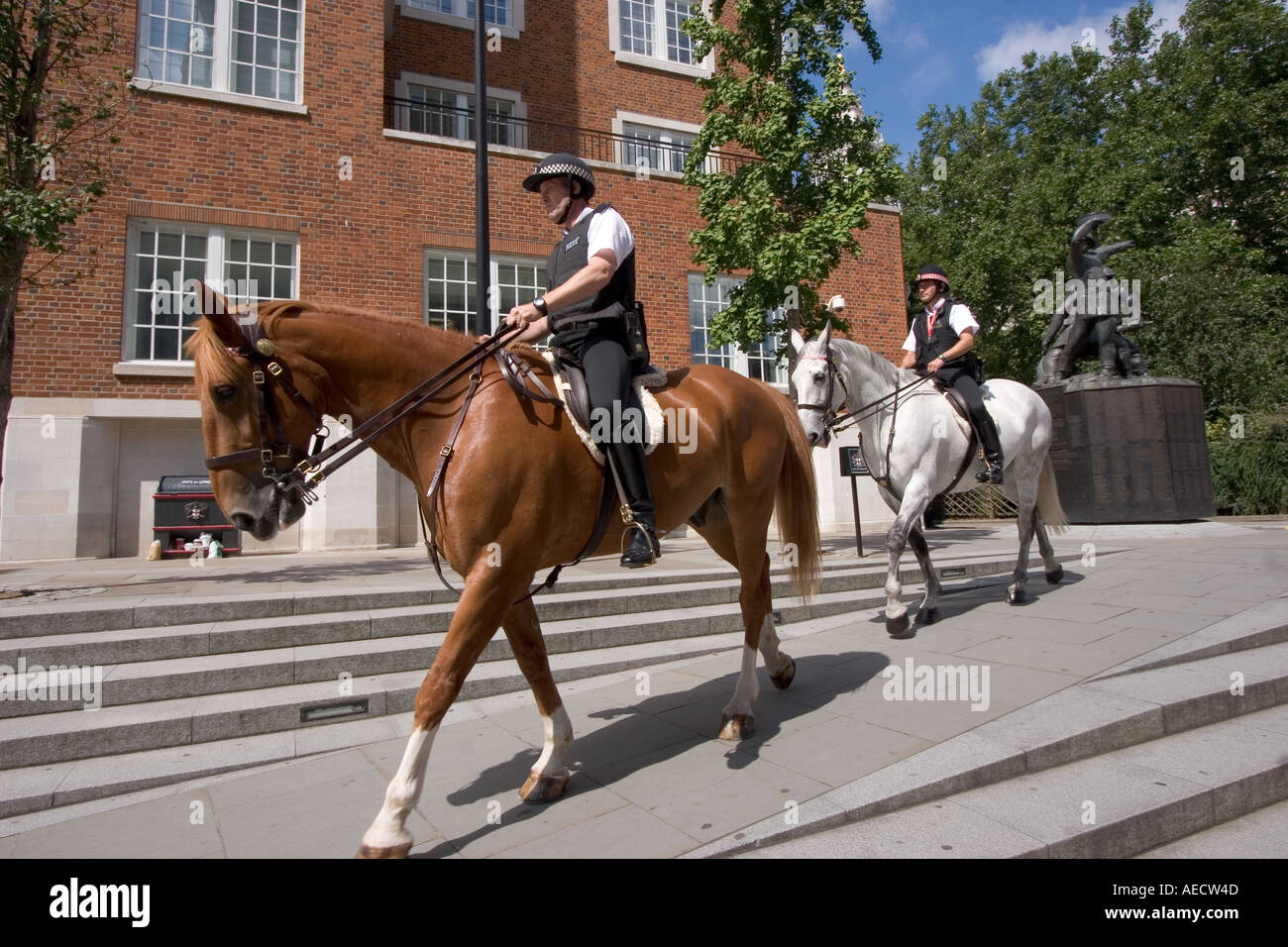 Two City of London mounted Police men near South side of Saint Paul s ...