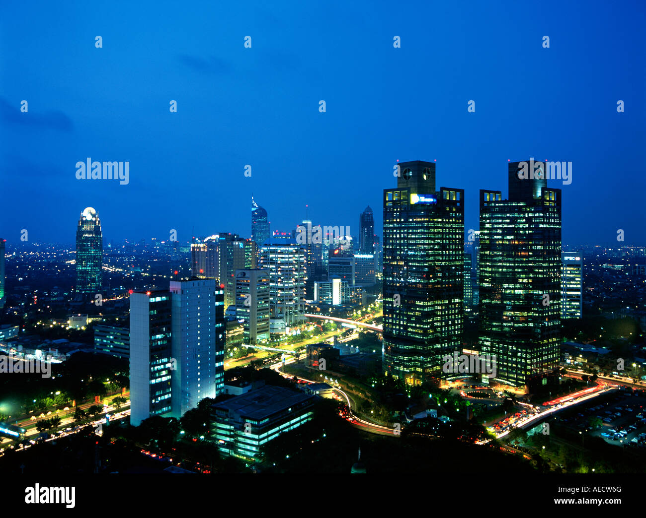 Java, Jakarta City At Night Stock Photo - Alamy
