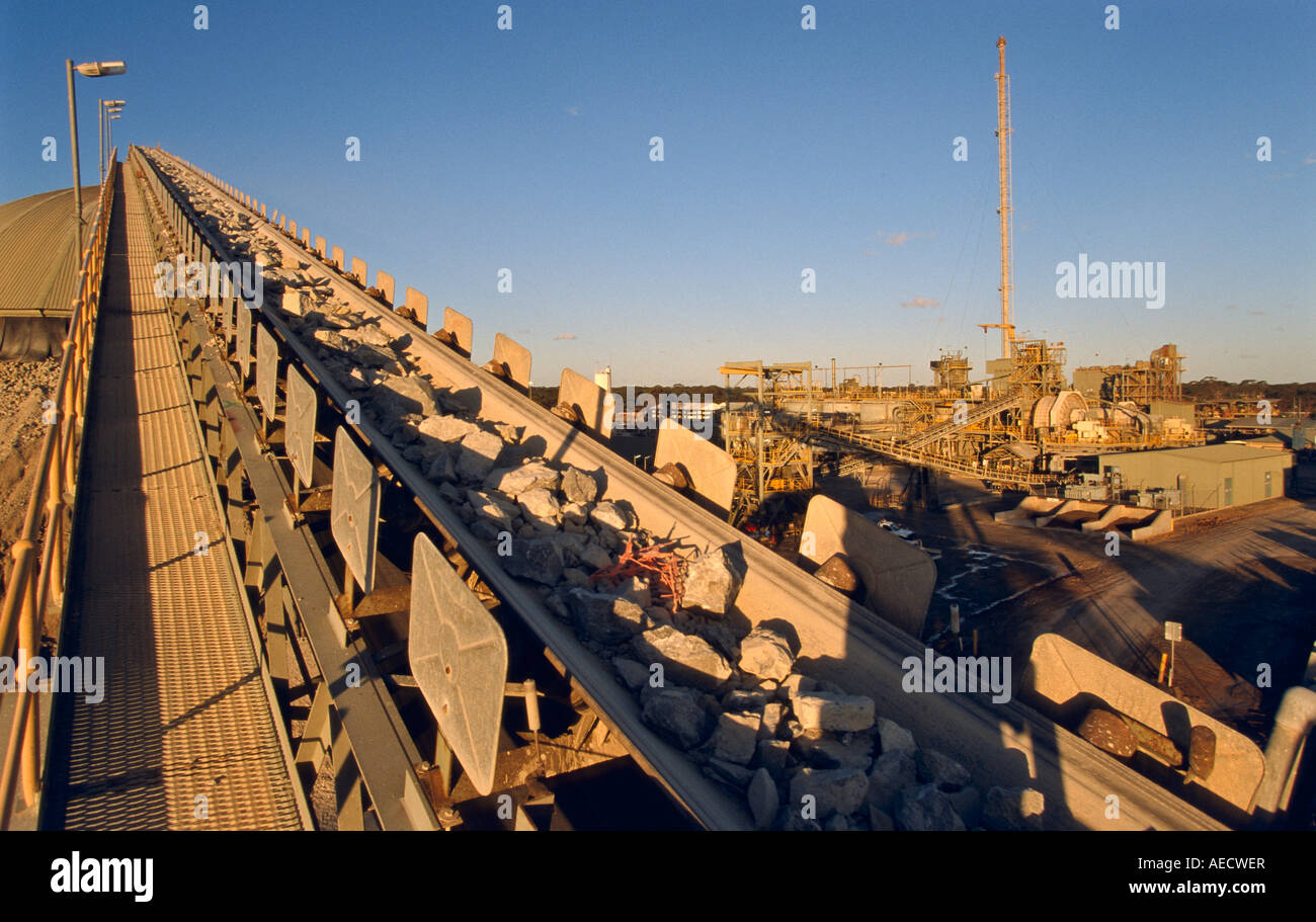 Crushed ore conveyor Australia Stock Photo - Alamy