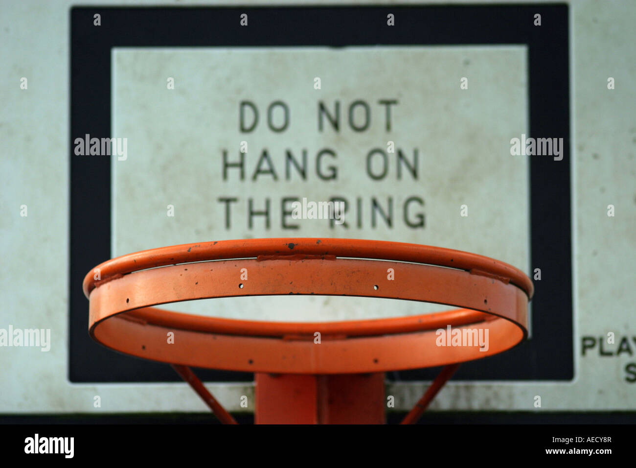 Basketball hoop in British park Stock Photo - Alamy