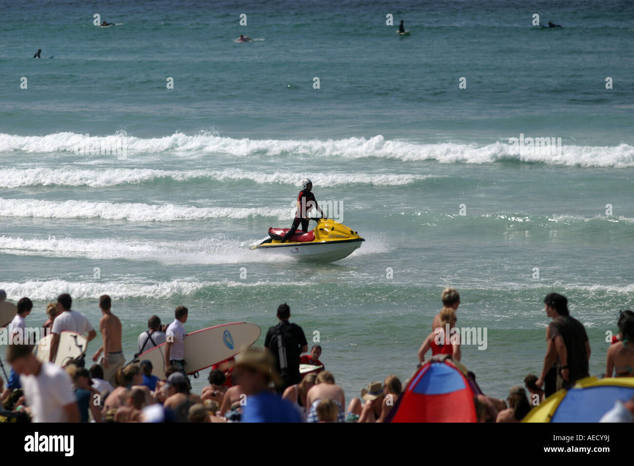Boardmasters beach crowd hi-res stock photography and images - Alamy
