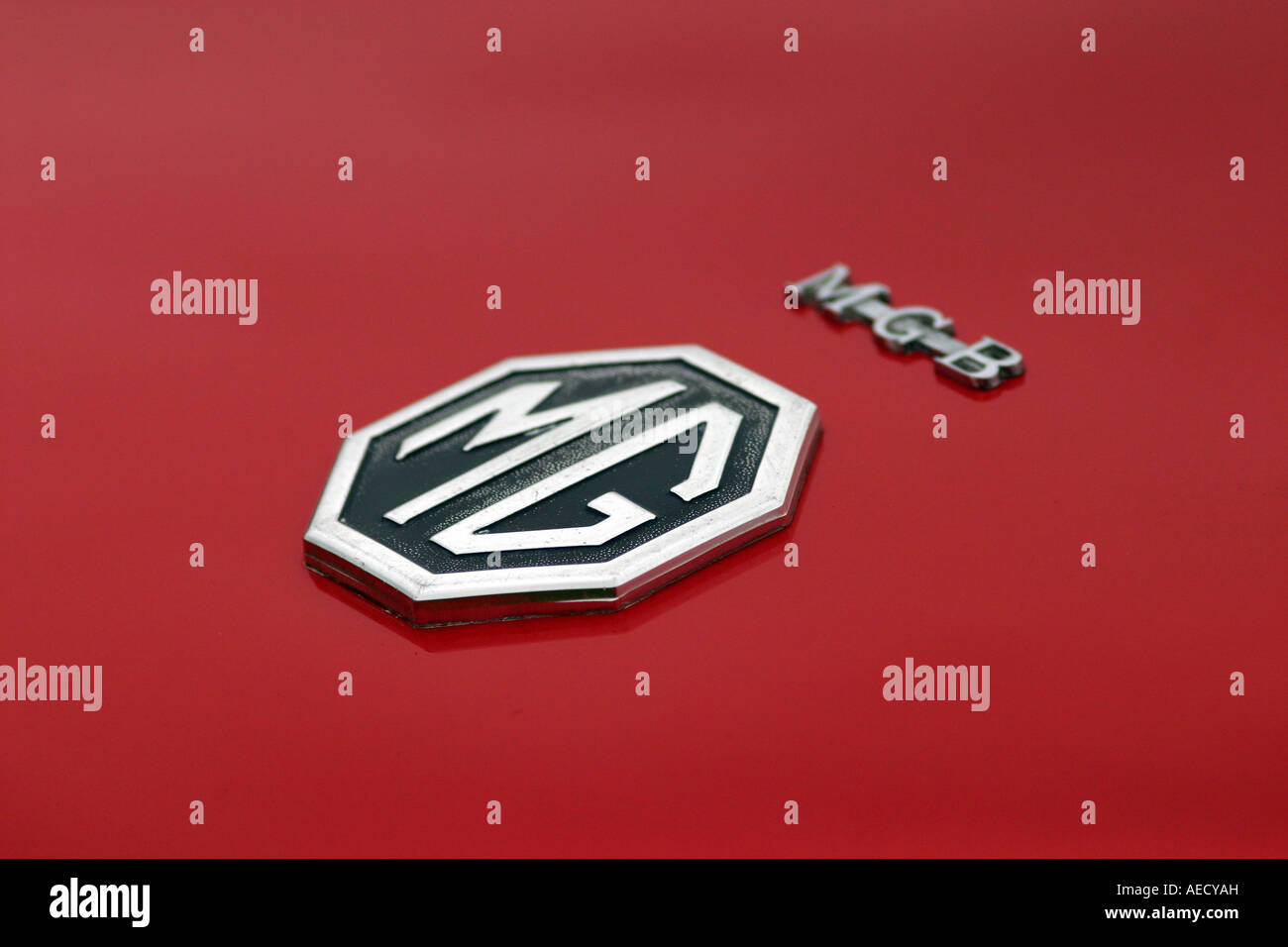 MG roadster MGB bonnet badge Stock Photo - Alamy