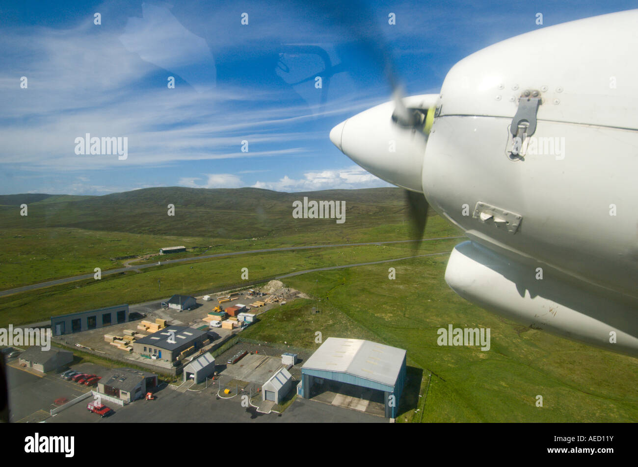 Shetland minor islands viewed from shuttle airplane from Mainland to ...