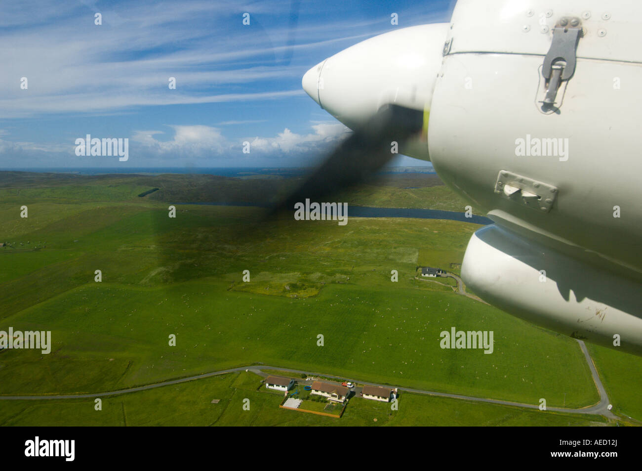 Shetland minor islands viewed from shuttle airplane from Mainland to ...