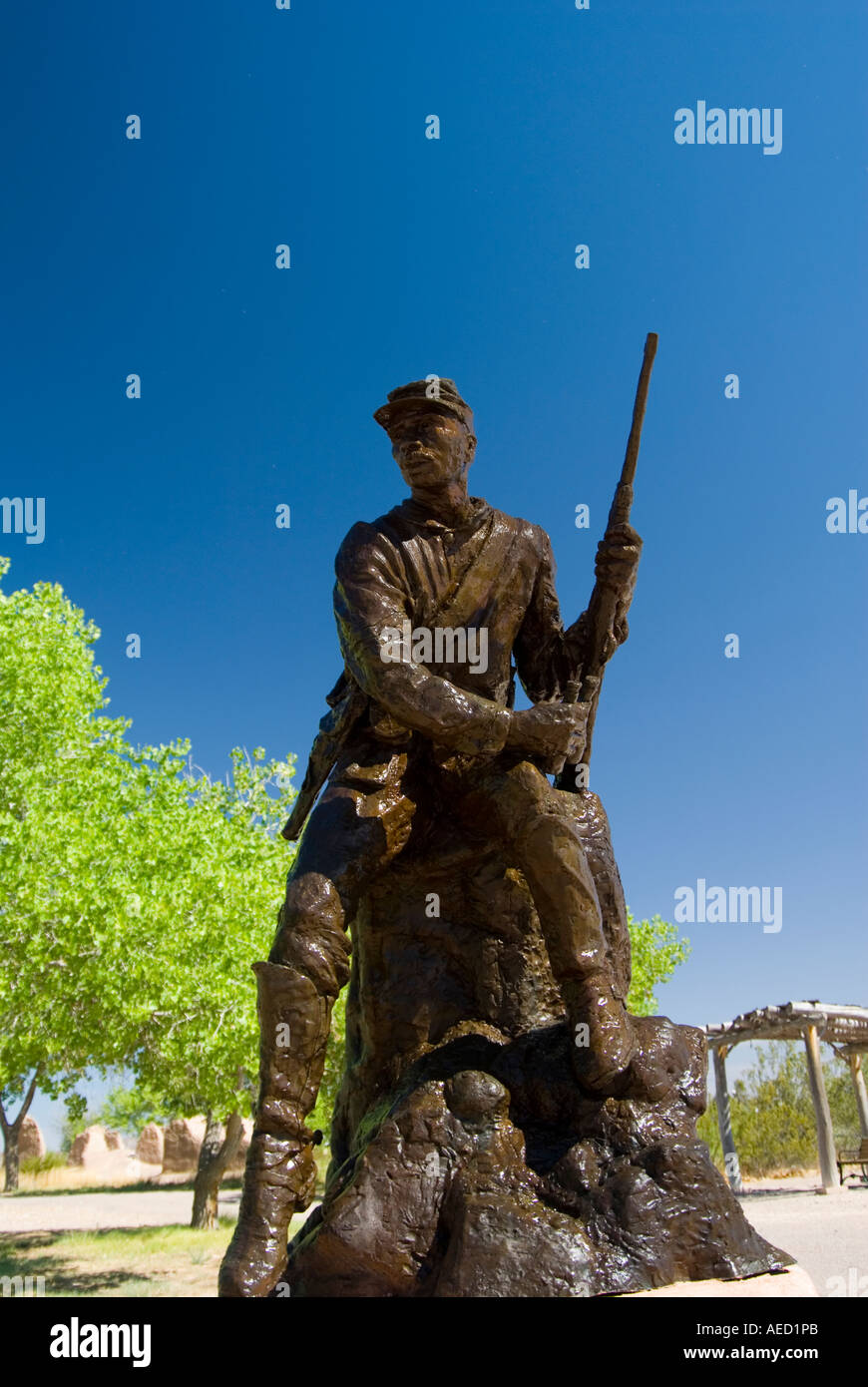 THE SENTINEL statue in the Fort Welden State Park in New Mexico Stock ...