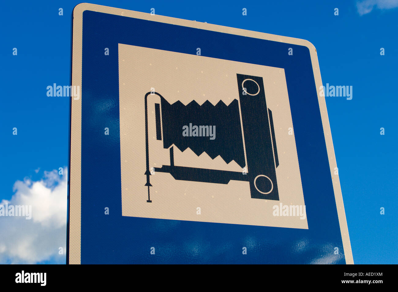 Road sign announcing panorama point indicator Stock Photo - Alamy