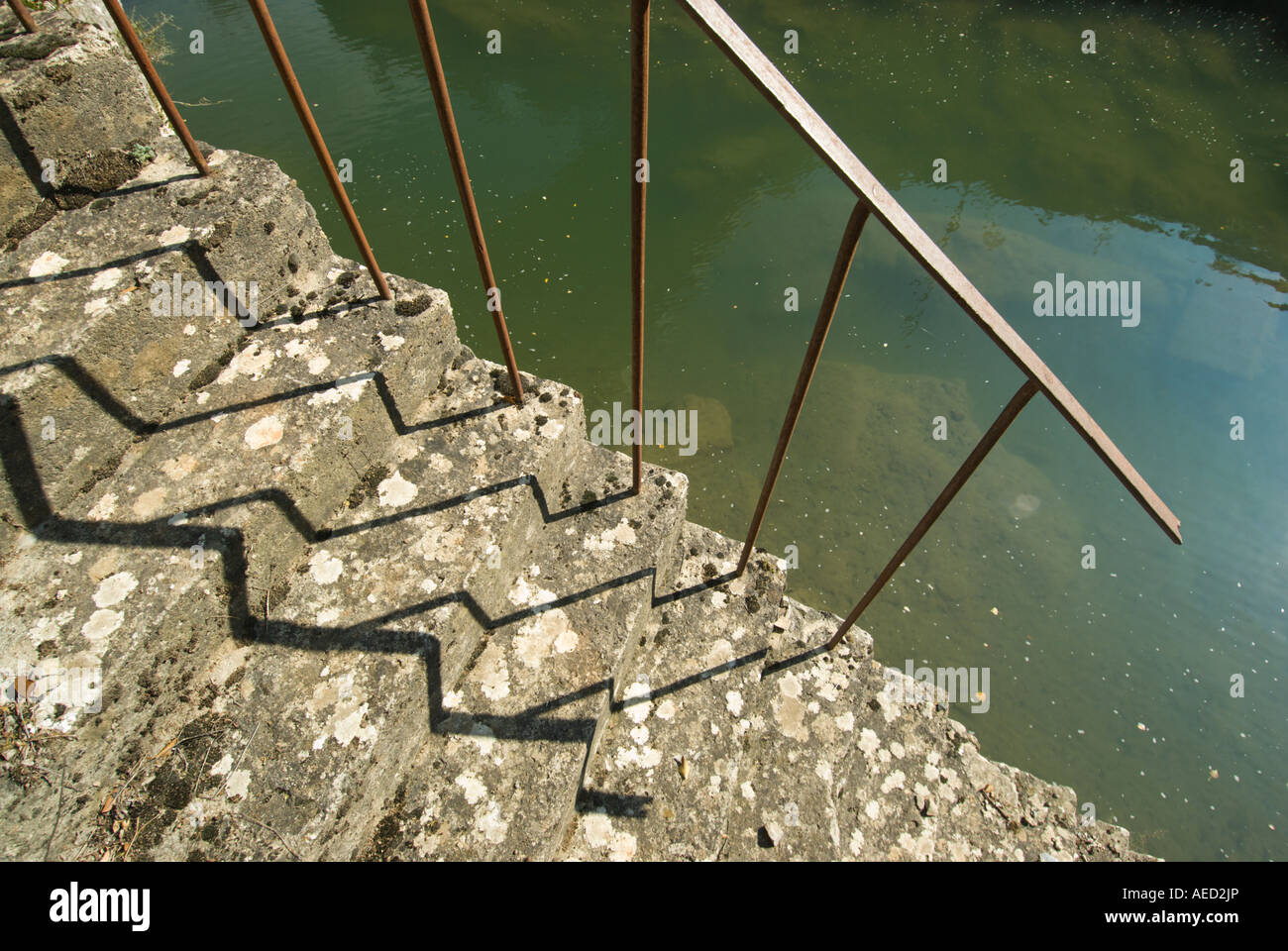 Stairs coming down to the river Salazar, Spain Stock Photo - Alamy