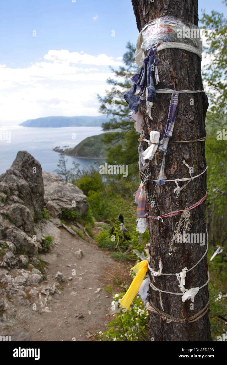 Shamanic tree on Lake Baikal, Siberia, Russia Stock Photo - Alamy