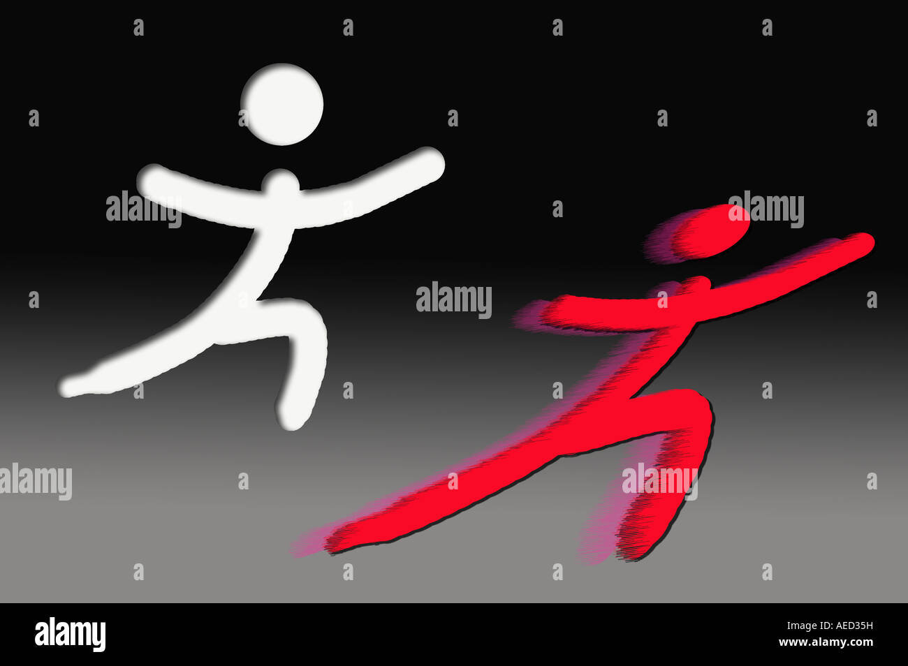 figure of a man breaking free from its background Stock Photo - Alamy