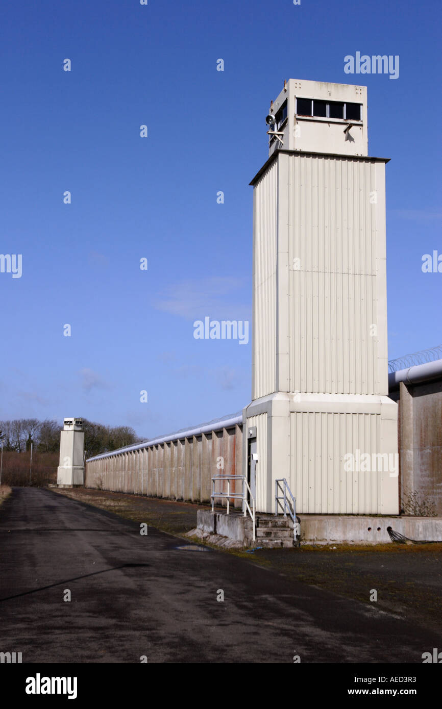 Perimeter wall and watchtower at the Maze Prison, H Blocks, outside ...