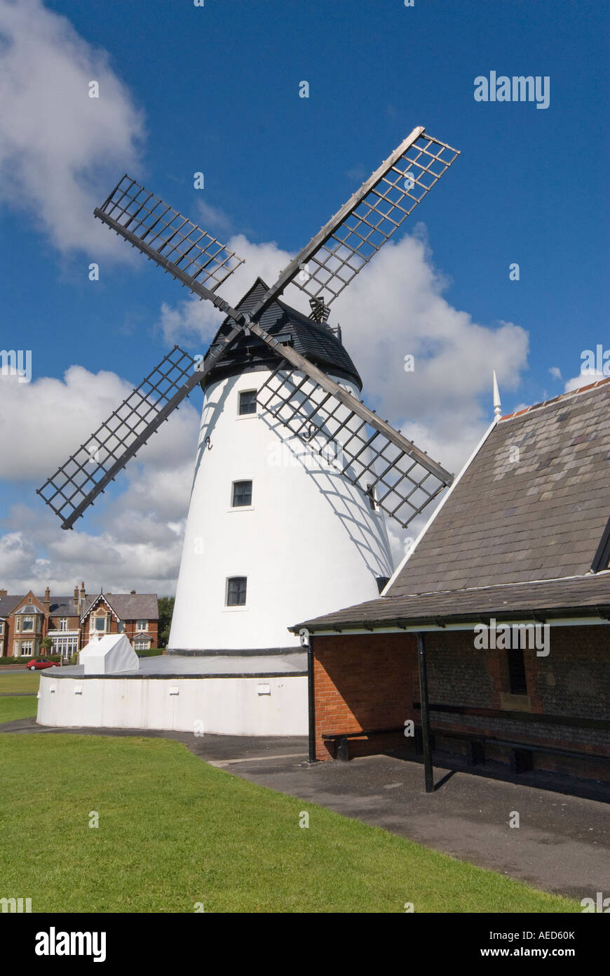 Lytham windmill on the Fylde coast close to Blackpool in Lancashire ...