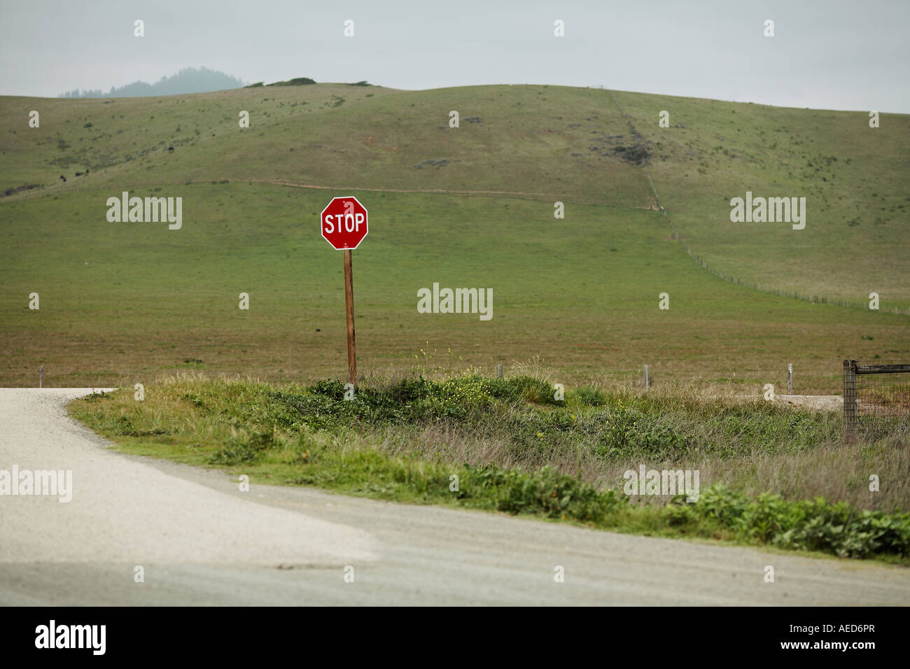 Rural Stop sign with Mountains Big Sur Coastline California United ...