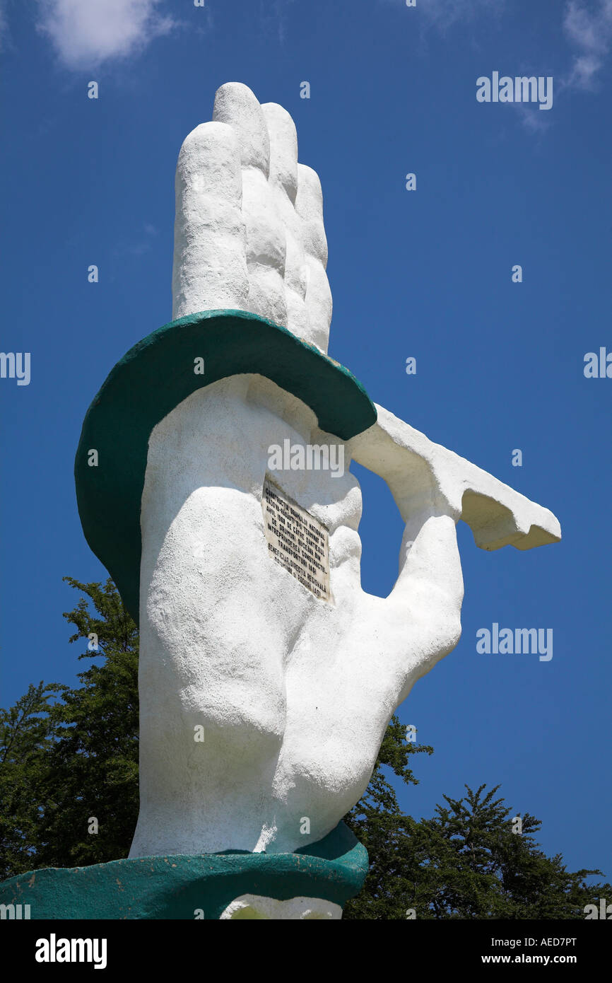 Monument to road construction workers at roadside, near Radauti ...