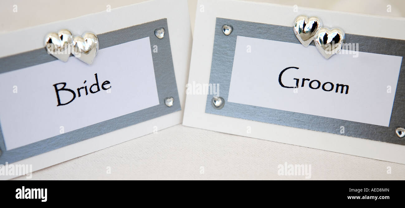 bride and groom cards Stock Photo - Alamy