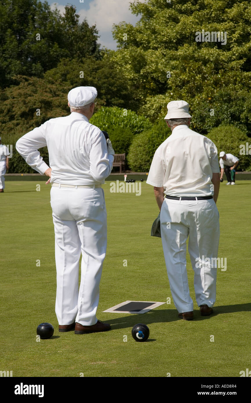 Two men watching a bowls match Cardiff Wales UK Stock Photo - Alamy