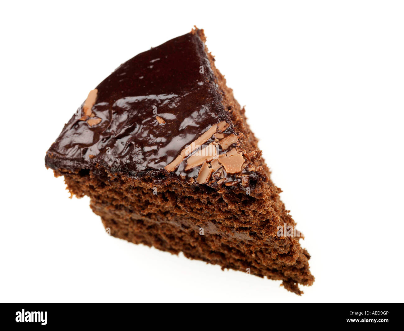 Freshly Baked Chocolate Fudge Cake Isolated Against A White Background ...