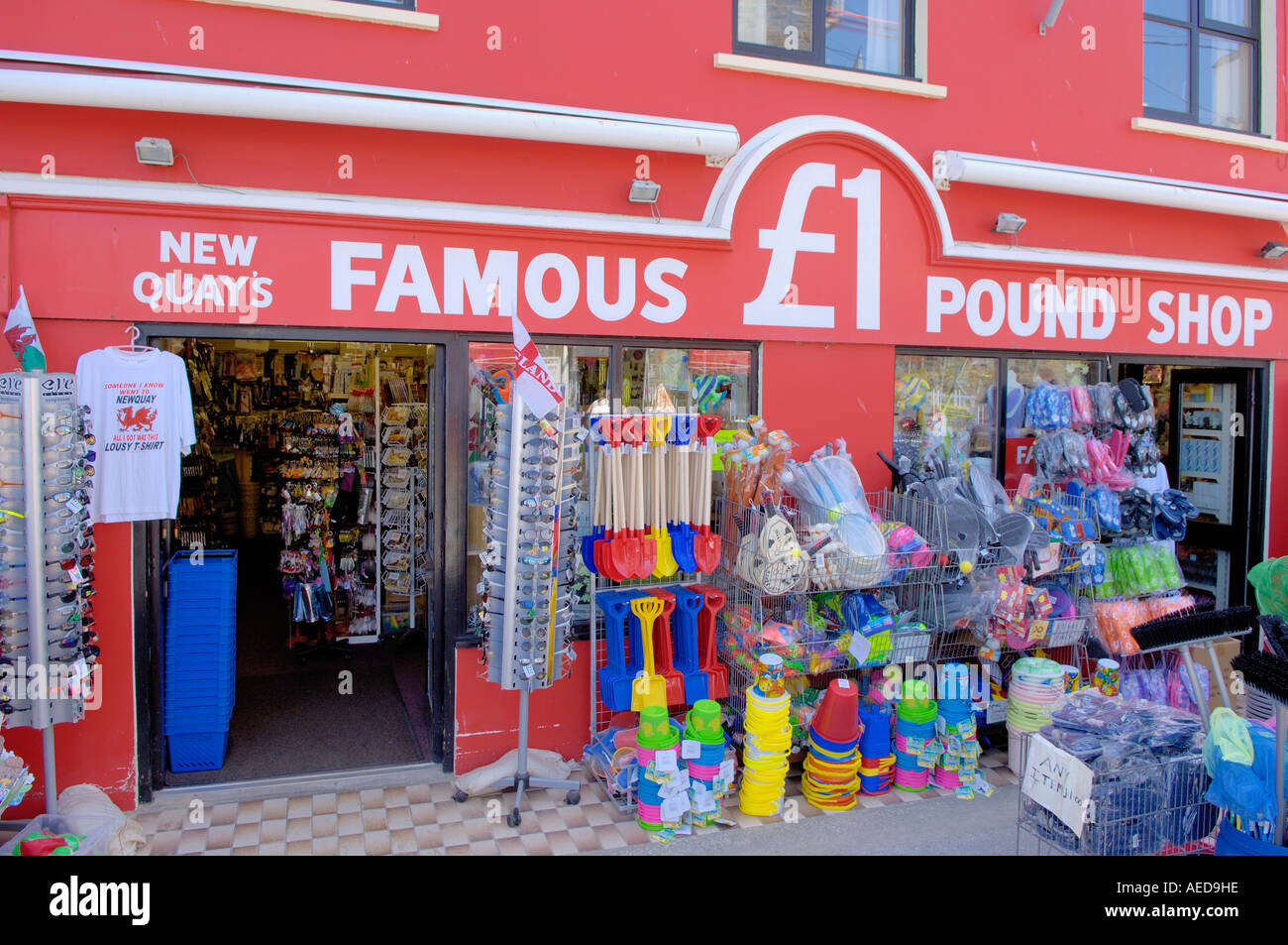 Famous Pound Shop New Quay Ceredigion West Wales Stock Photo - Alamy