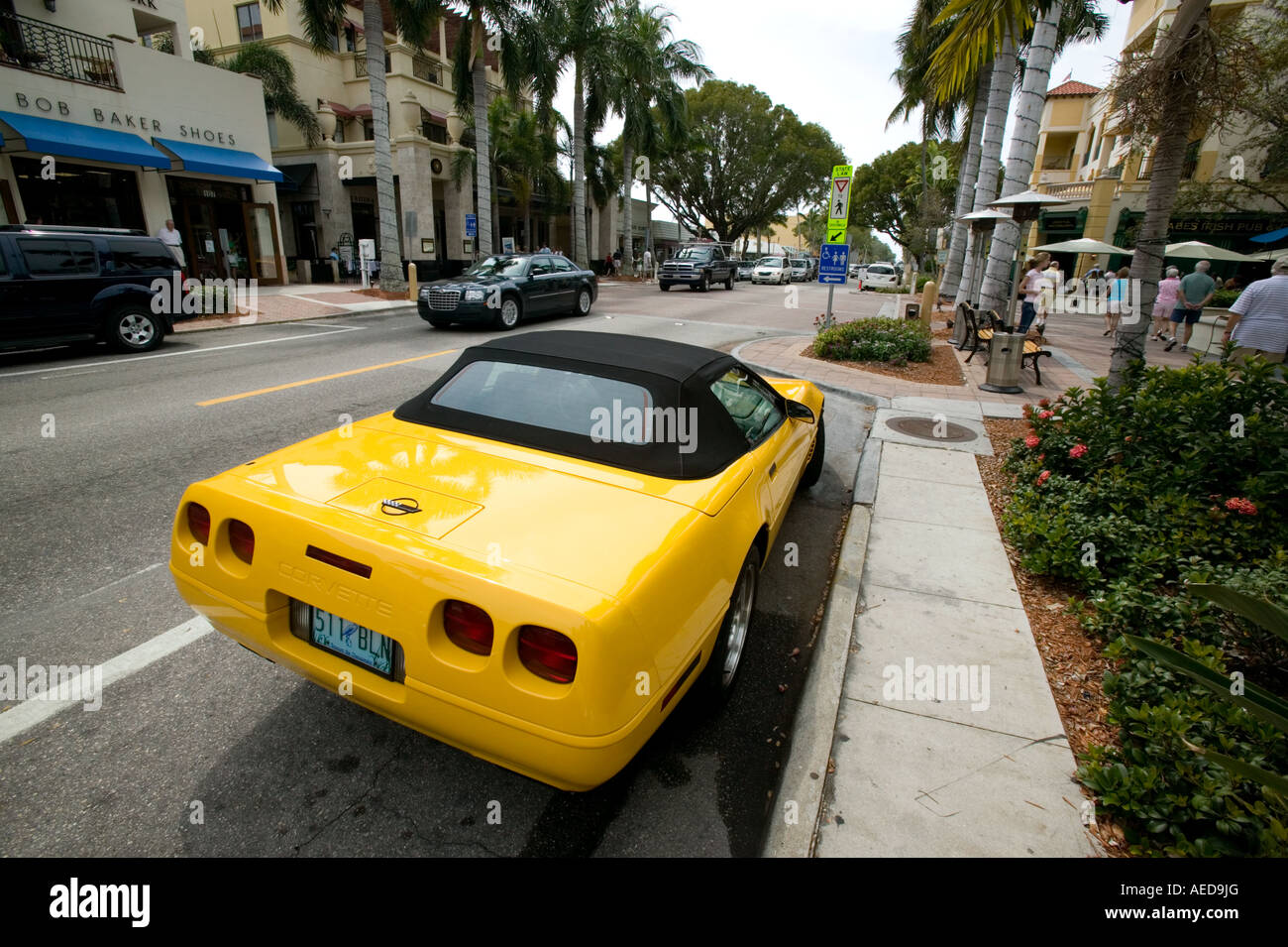 sports car parked on 5th Avenue in Naples Florida Stock Photo - Alamy