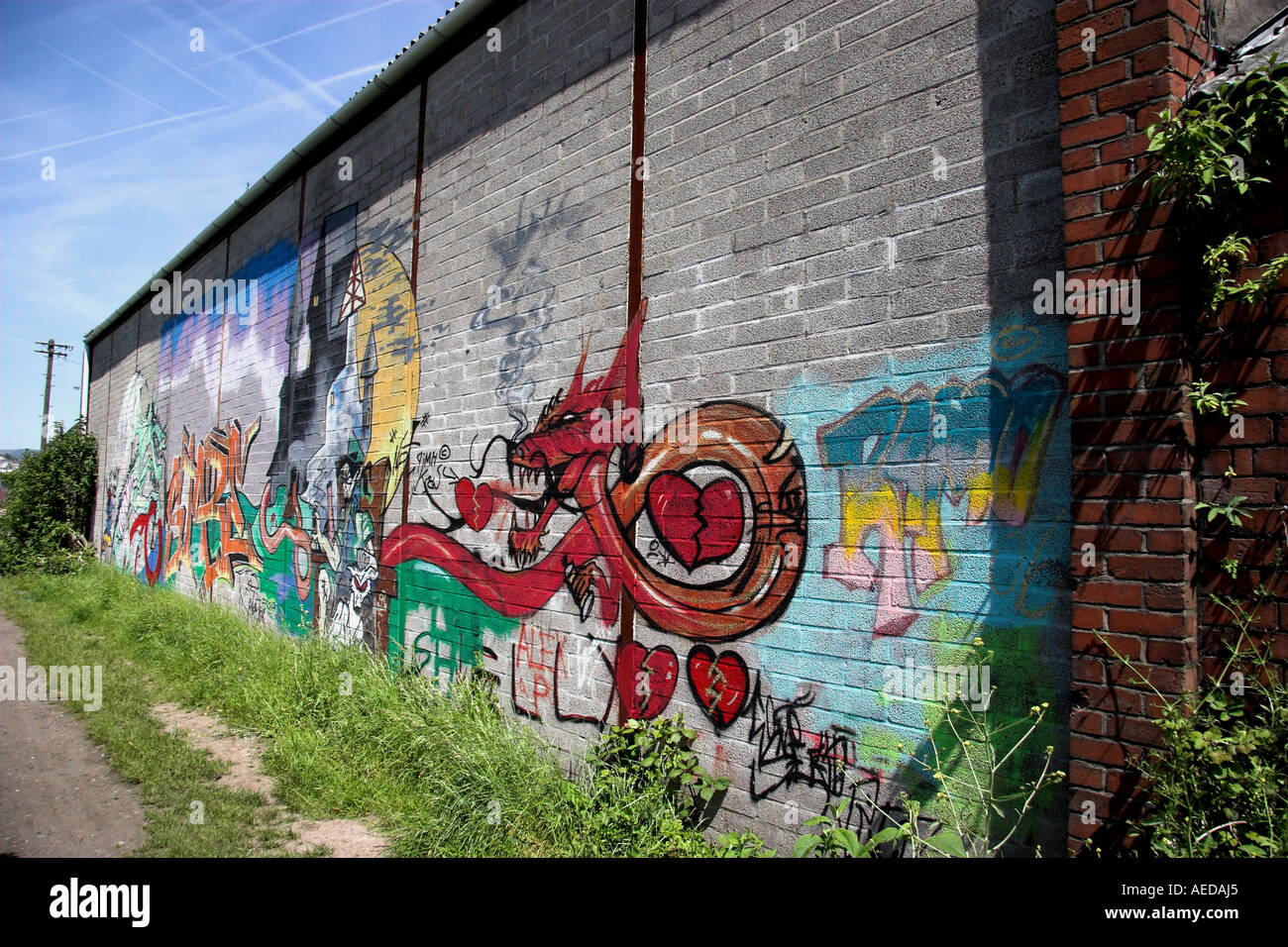 Graffiti on Wall Newport South East Wales Stock Photo - Alamy