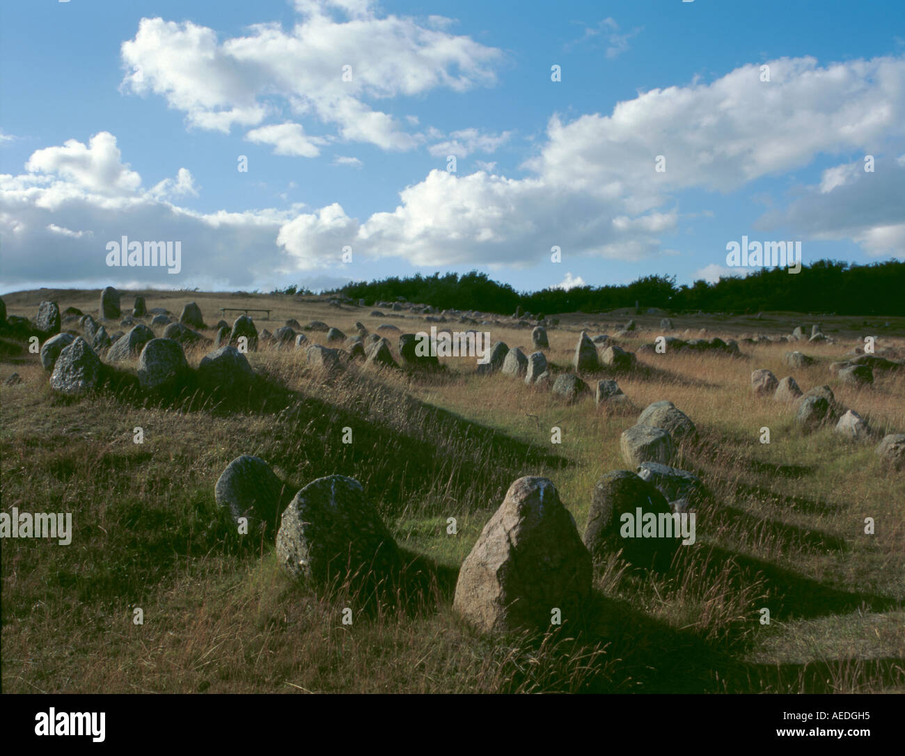 Lindholm Høje Viking burial site, north of Ålborg, Djursland, Jylland ...