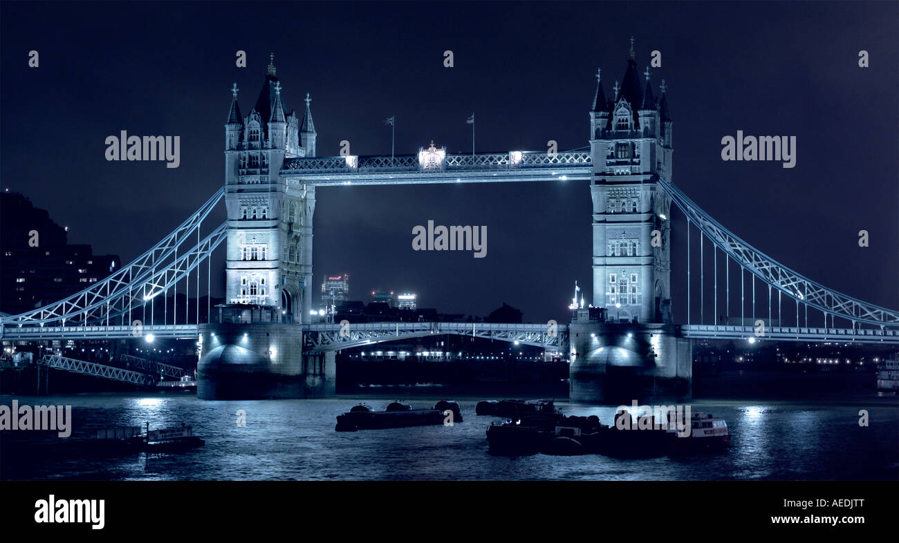 Tower Bridge at Night Stock Photo - Alamy
