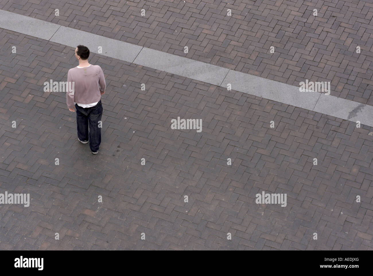 Plan view of man walking Stock Photo - Alamy