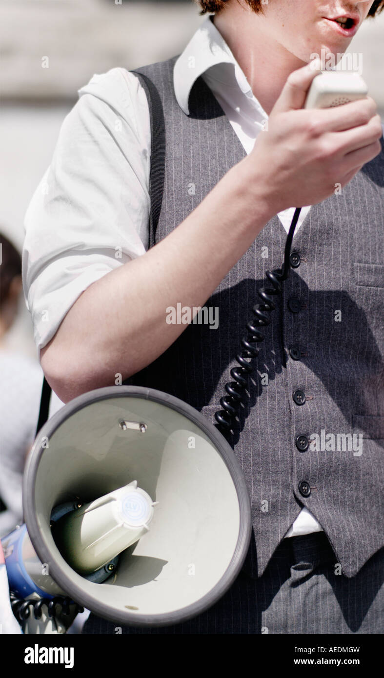 Protestor making a speech Stock Photo - Alamy