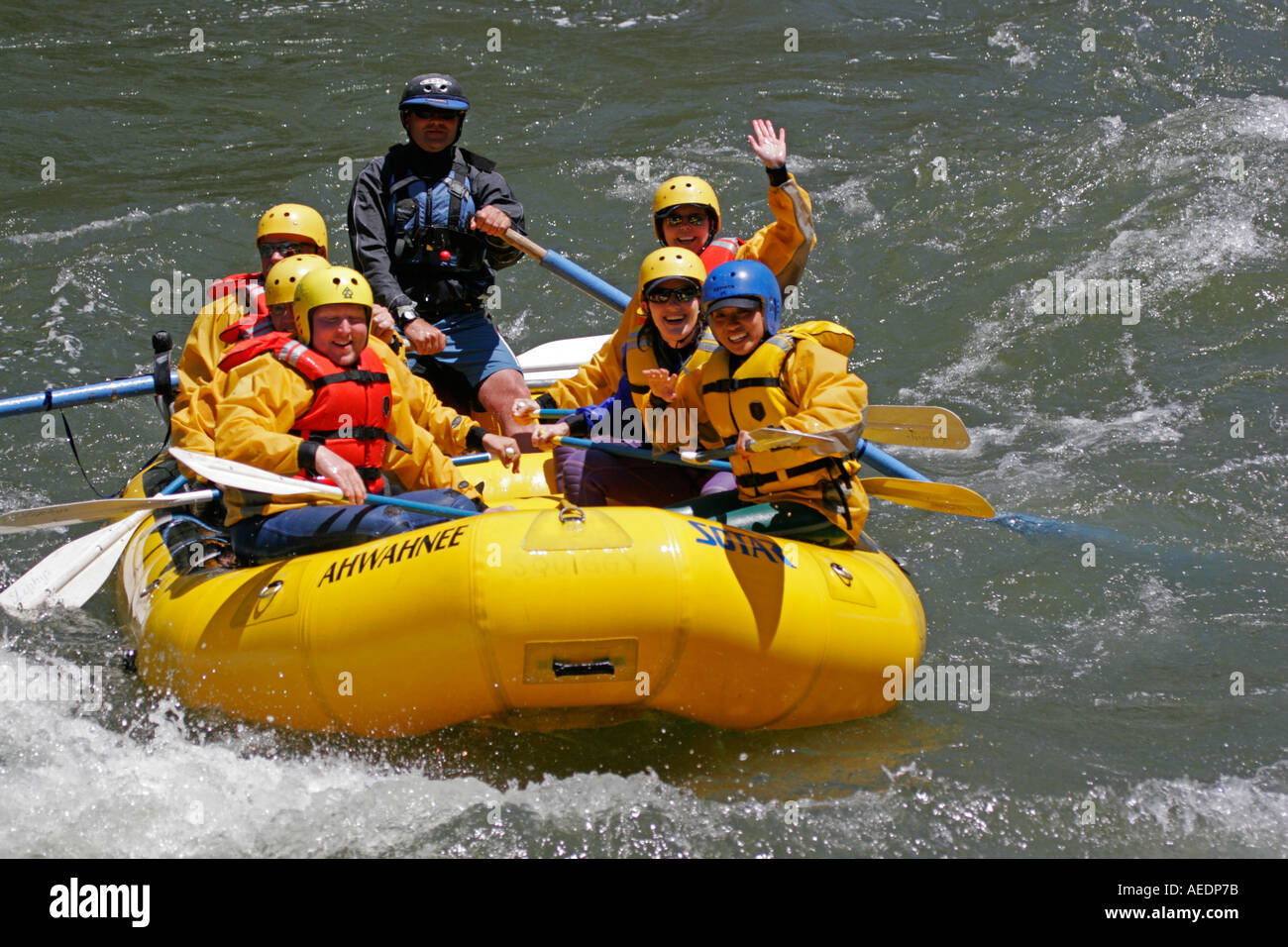 Merced River Yosemite California USA White Water Rafting Extreme Sport ...