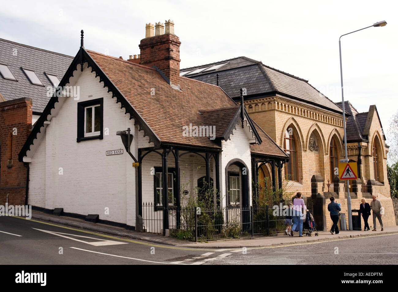 UK Wales Powys Welshpool Church Street Museum Cottage Stock Photo - Alamy