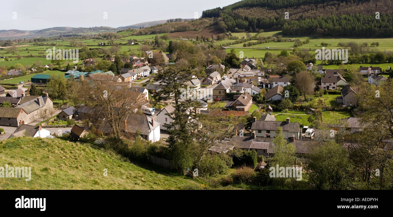 UK Wales Powys New Radnor panoramic view from old castle mound Stock ...