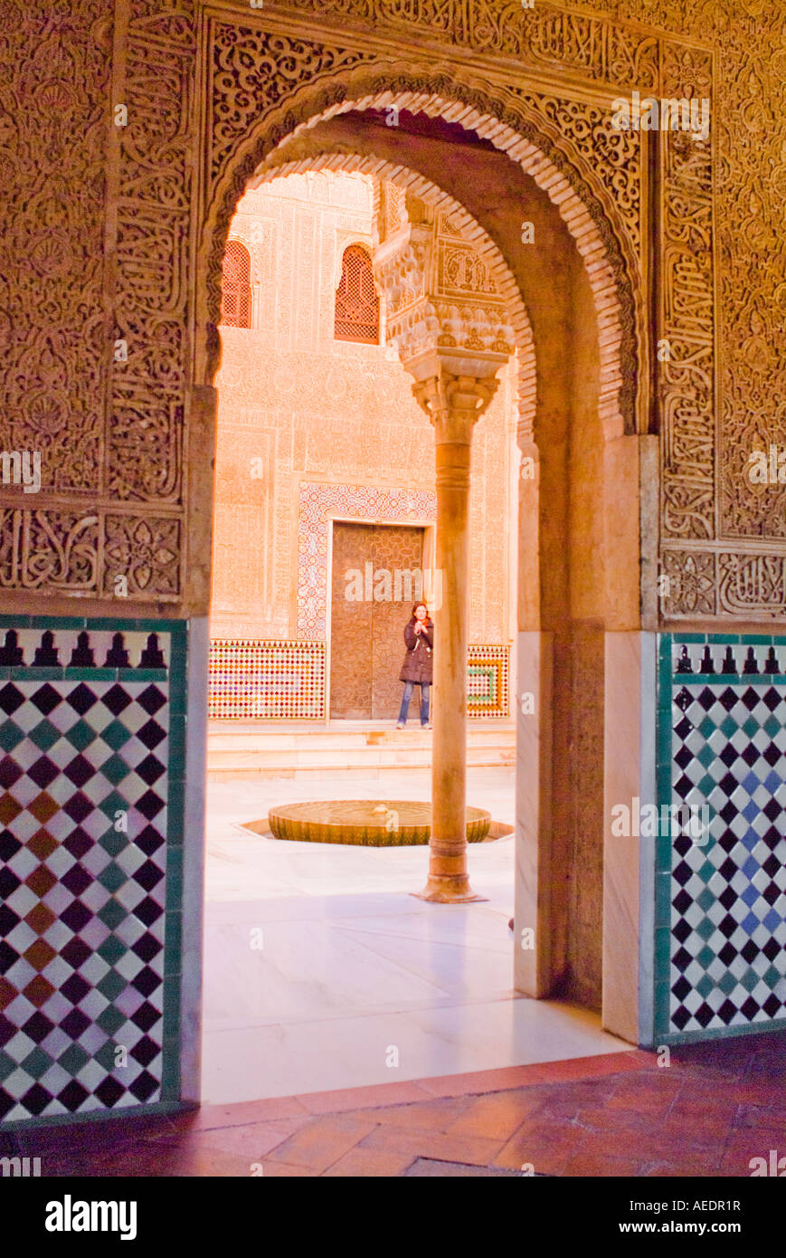 Interior of Nasrid Palaces the Alhambra Granada Spain Stock Photo - Alamy