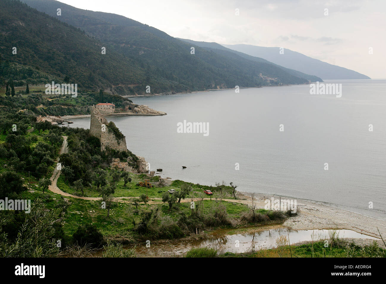 Arsenat harbor port St George Zograph monastery Mount Athos Holy Land ...