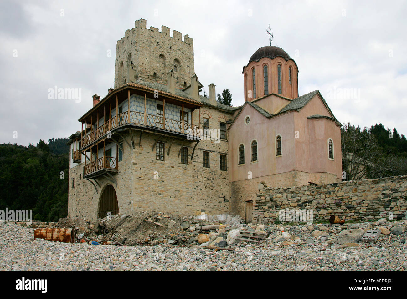 Arsenat harbor port St George Zograph monastery Mount Athos Holy Land ...