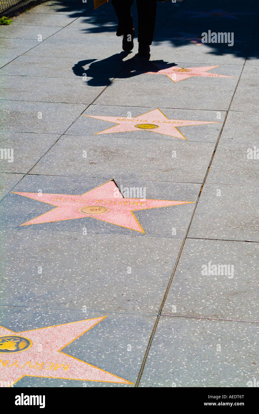 Stars on Hollywood walk of fame in Los Angeles California USA Stock ...