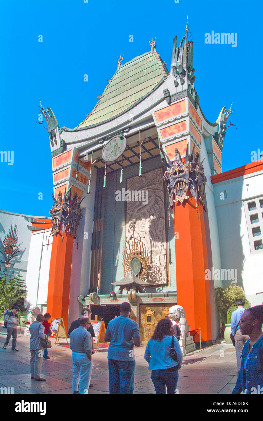 Exterior facade of Grauman Chinese Theater in Hollywood Los angeles ...
